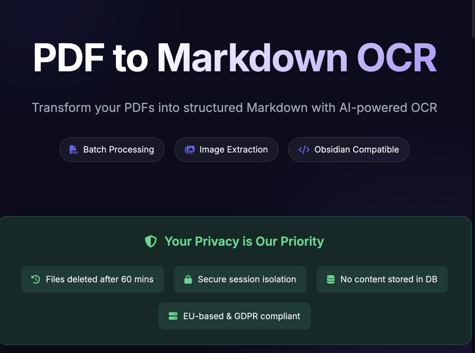 Free PDF to Markdown OCR Converter - Extract Text & Images | The Prompt Index